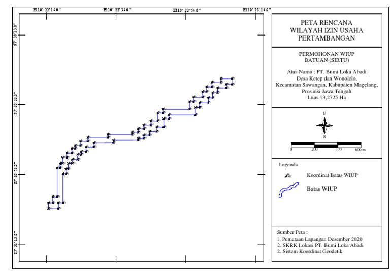07 Peta Rencana Permohonan WIUP An PT Bumi Loka Abadi | PDF