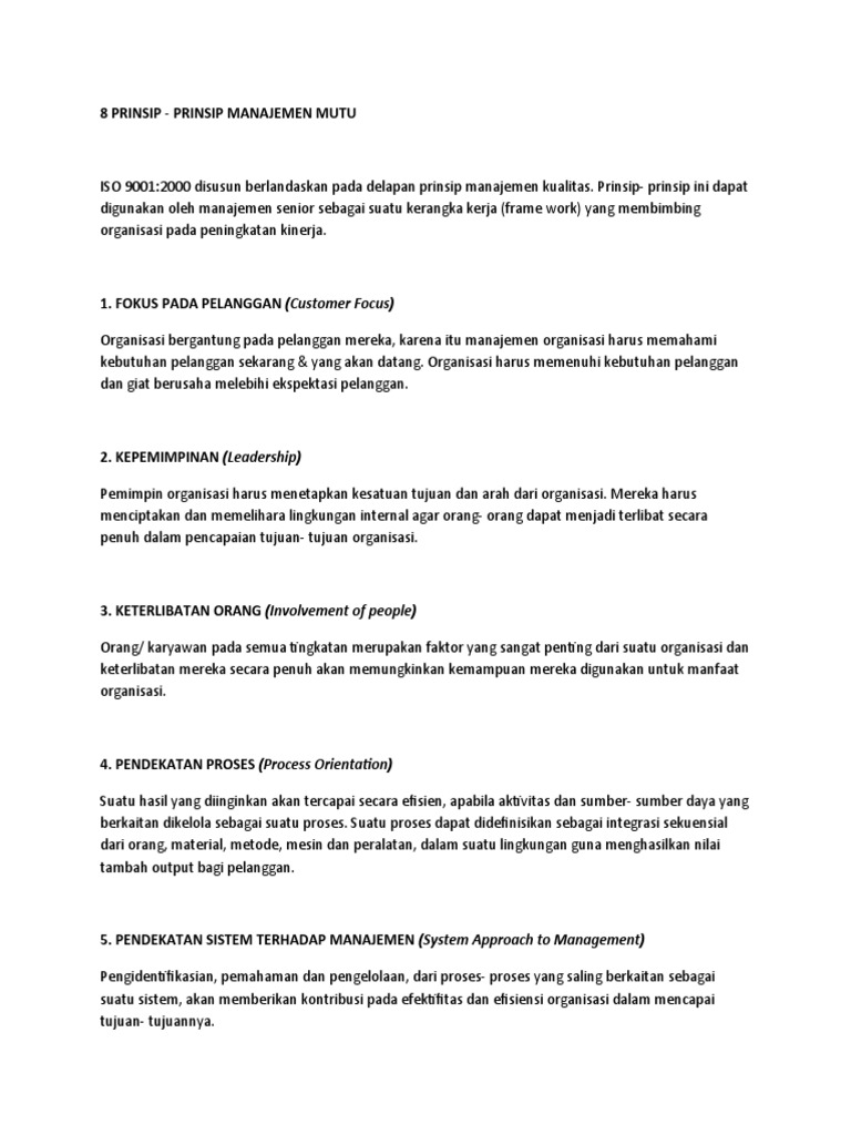 8 Prinsip | PDF