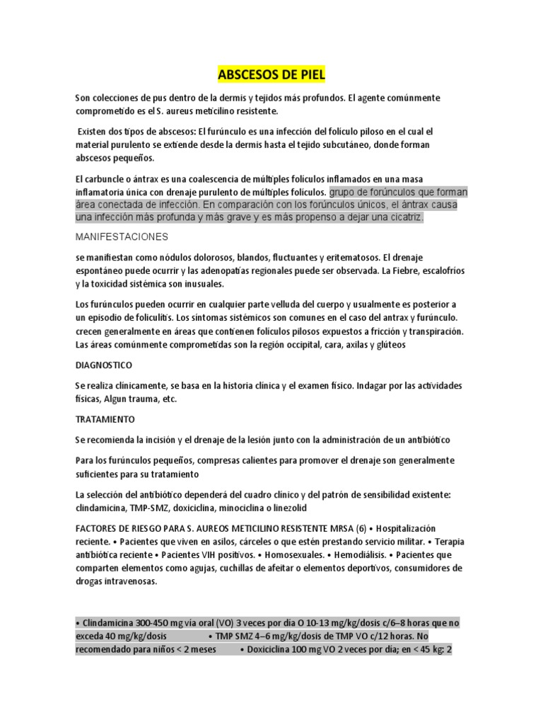 Abscesos de Piel | PDF | Ántrax | Enfermedades y trastornos
