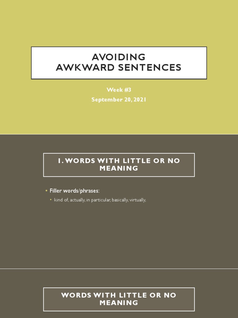 Week #3 - Avoiding Awkward Sentences | PDF