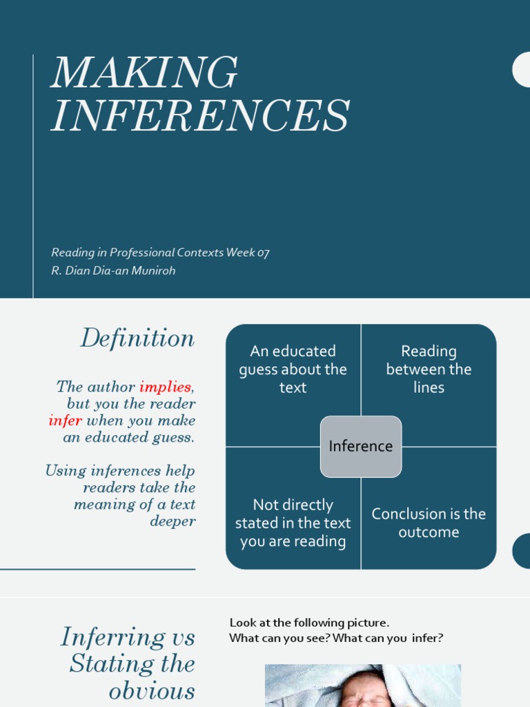 Week 07 - Making Inferences | PDF | Inference | Cognition