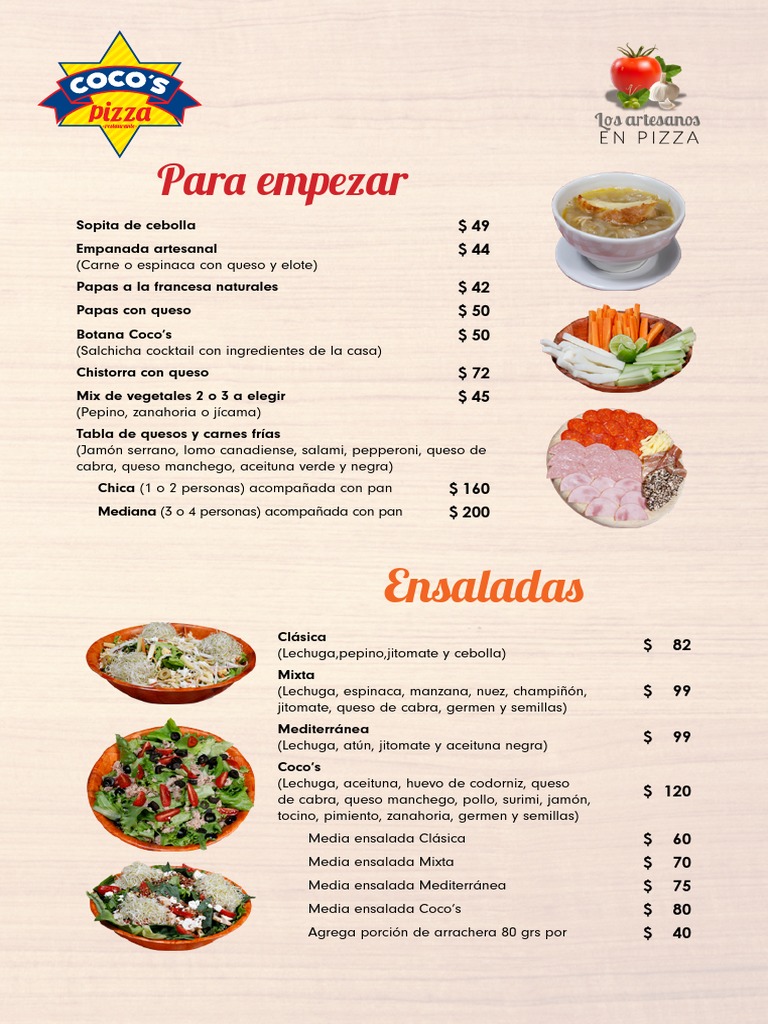 Cocos Pizza 2021 | PDF | ensalada | Cocina norteamericana