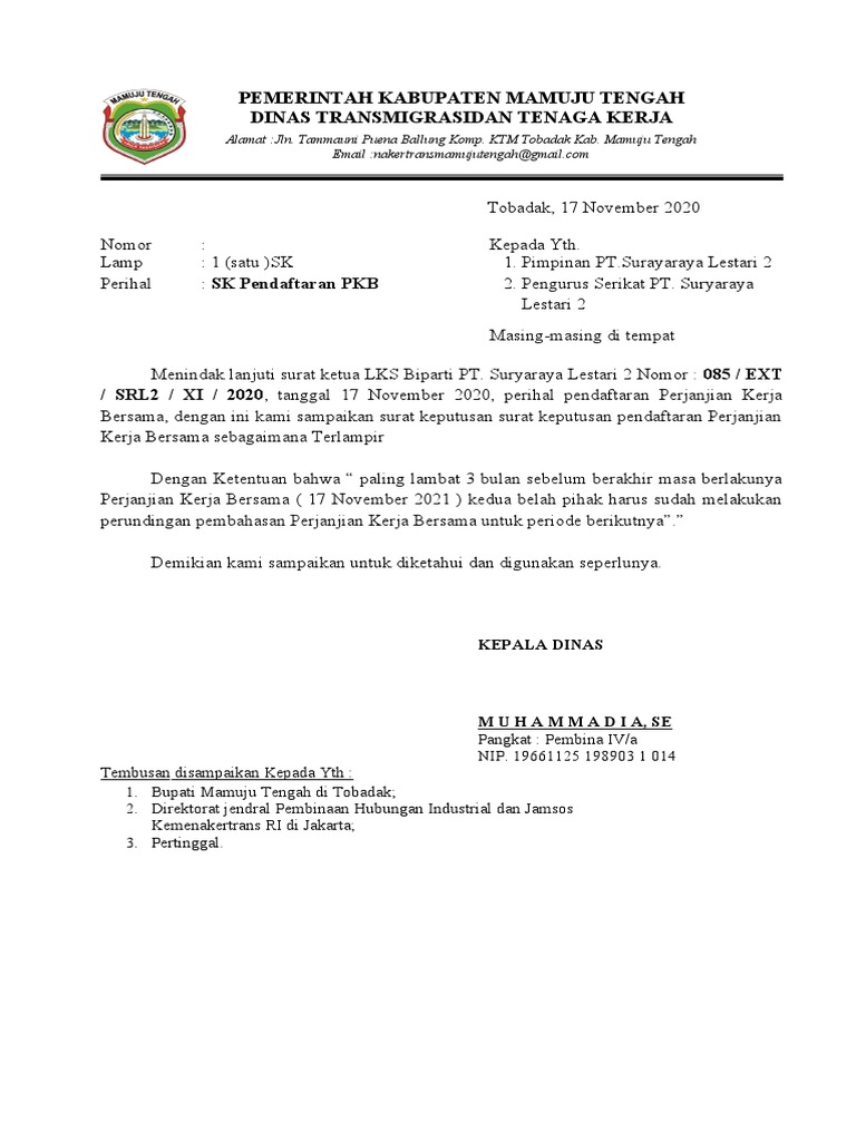Surat Pendaftaran PKB | PDF