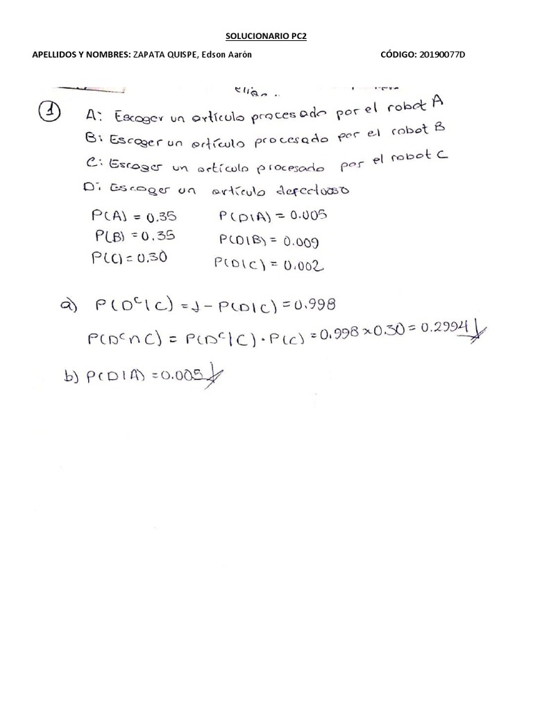 Solucionario PC2 - Edson Zapata | PDF