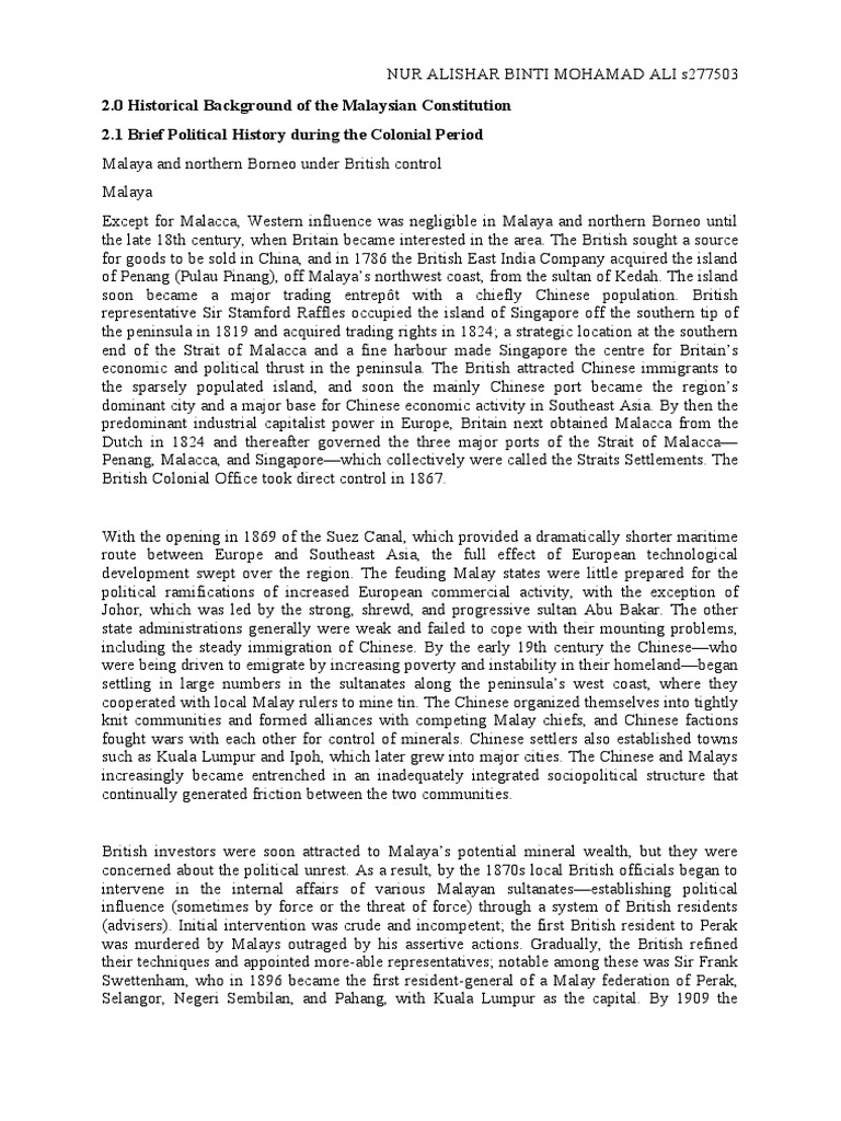 Chapter 2 (Background and History of Malaysia) | PDF | Malaysia ...