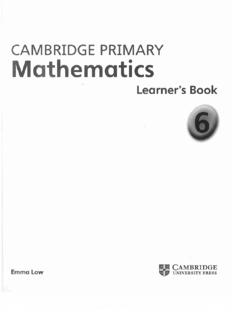 Cambridge Primary Mathematics Learnerx27s Book 6 3 | PDF