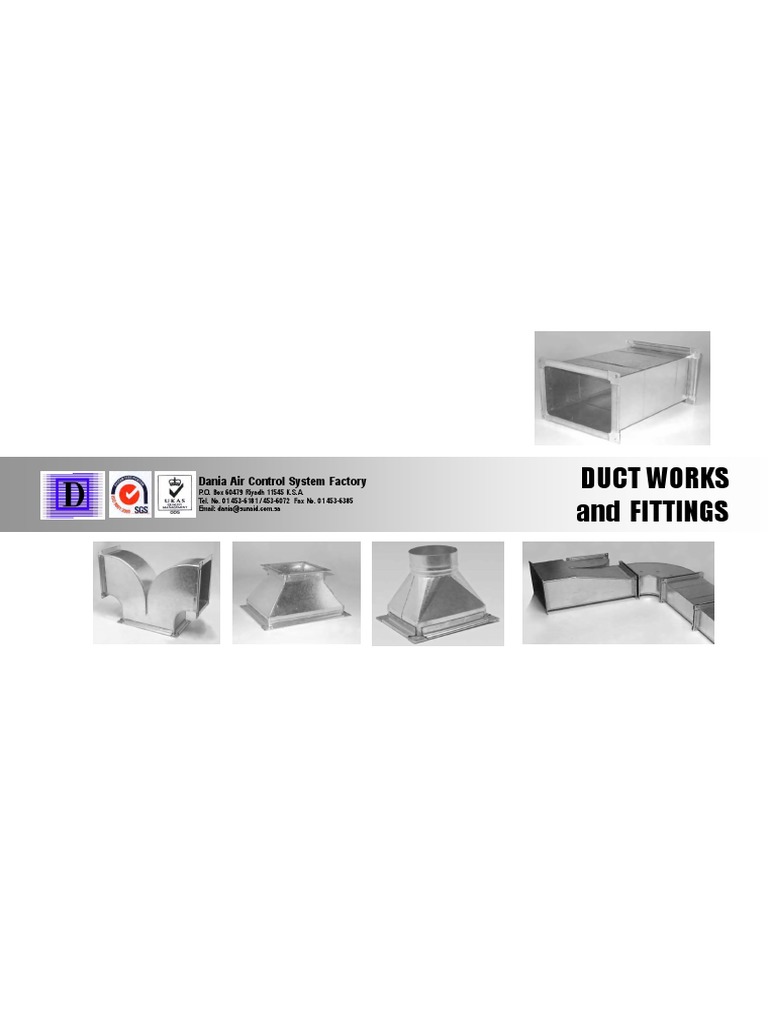 Ductwork Fittings and Specifications Guide | PDF | Duct (Flow) | Sheet ...