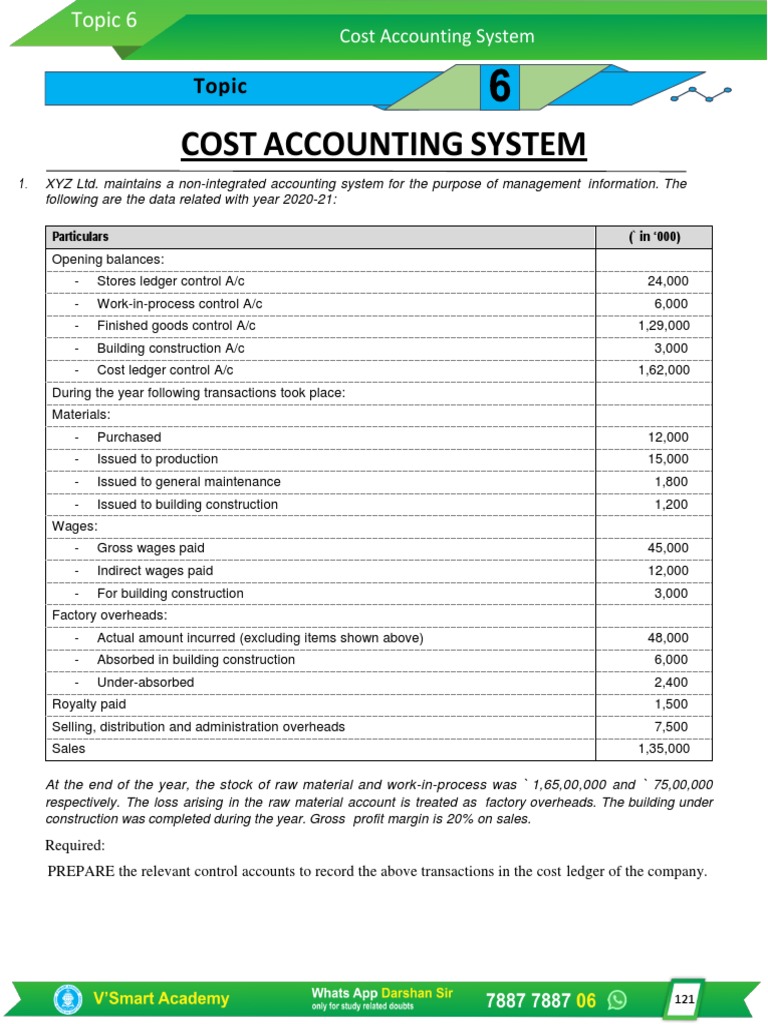 Cost Accounting System: Topic | PDF | Cost Accounting | Interest