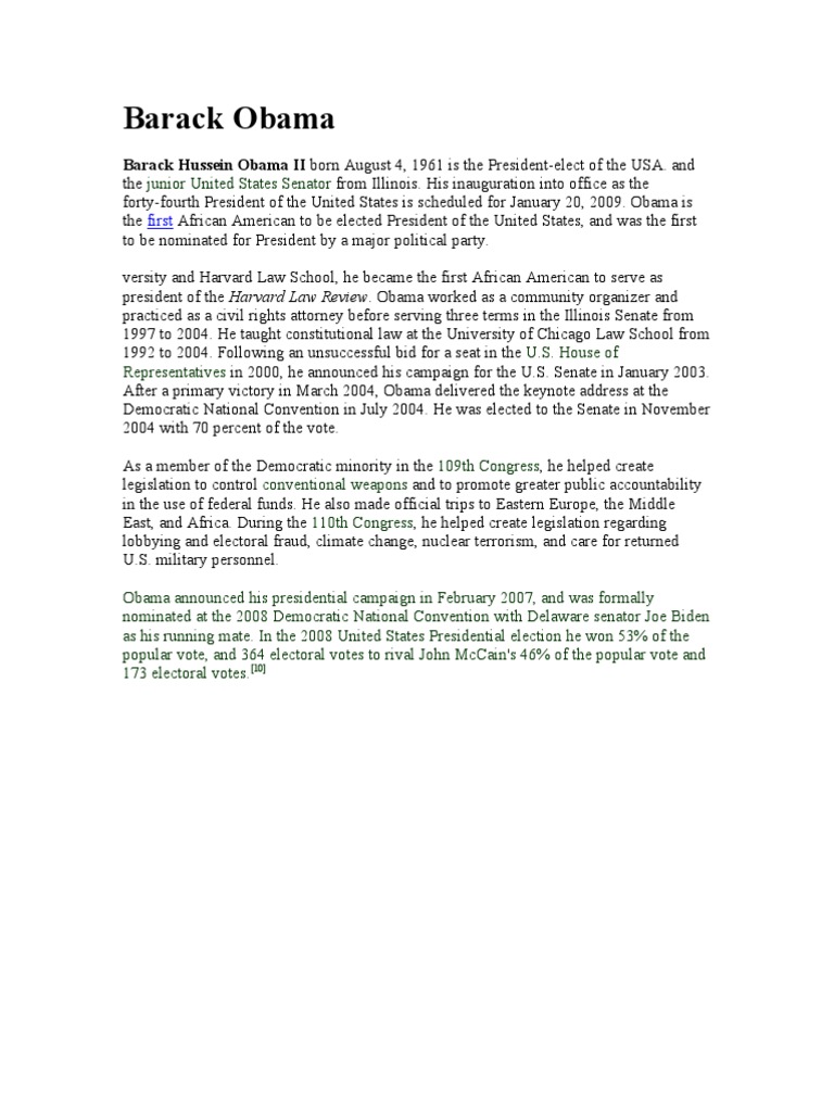 Barack Obama | PDF | Barack Obama | Elections