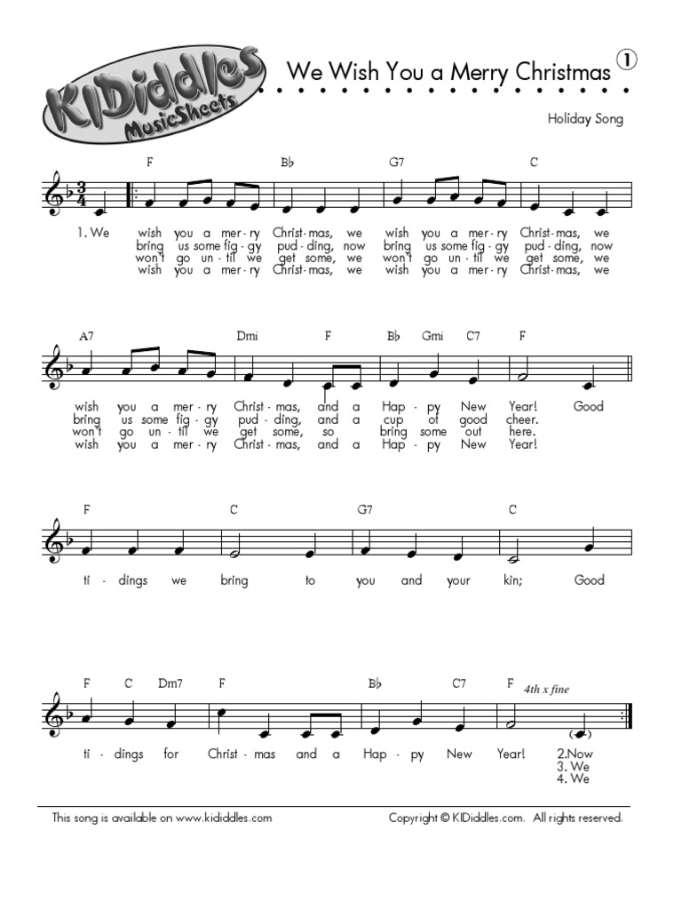 We Wish You A Merry Christmas Sheet Music | PDF | Christmas | December ...