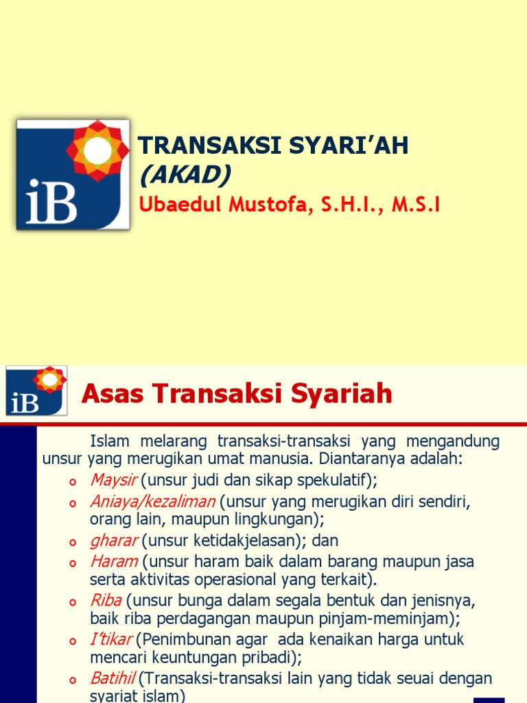 Akad (Transaksi Syariah) | PDF | Bisnis | Hukum