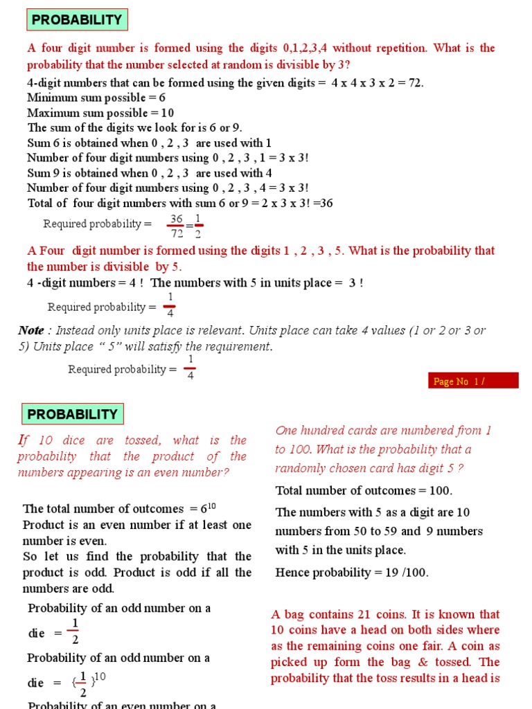 Probability | PDF | Odds | Probability