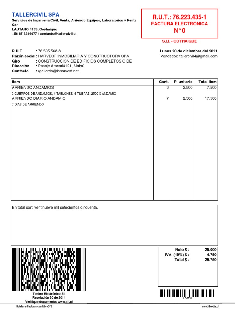 LibreDTE 76223435 33-AB869CA | PDF