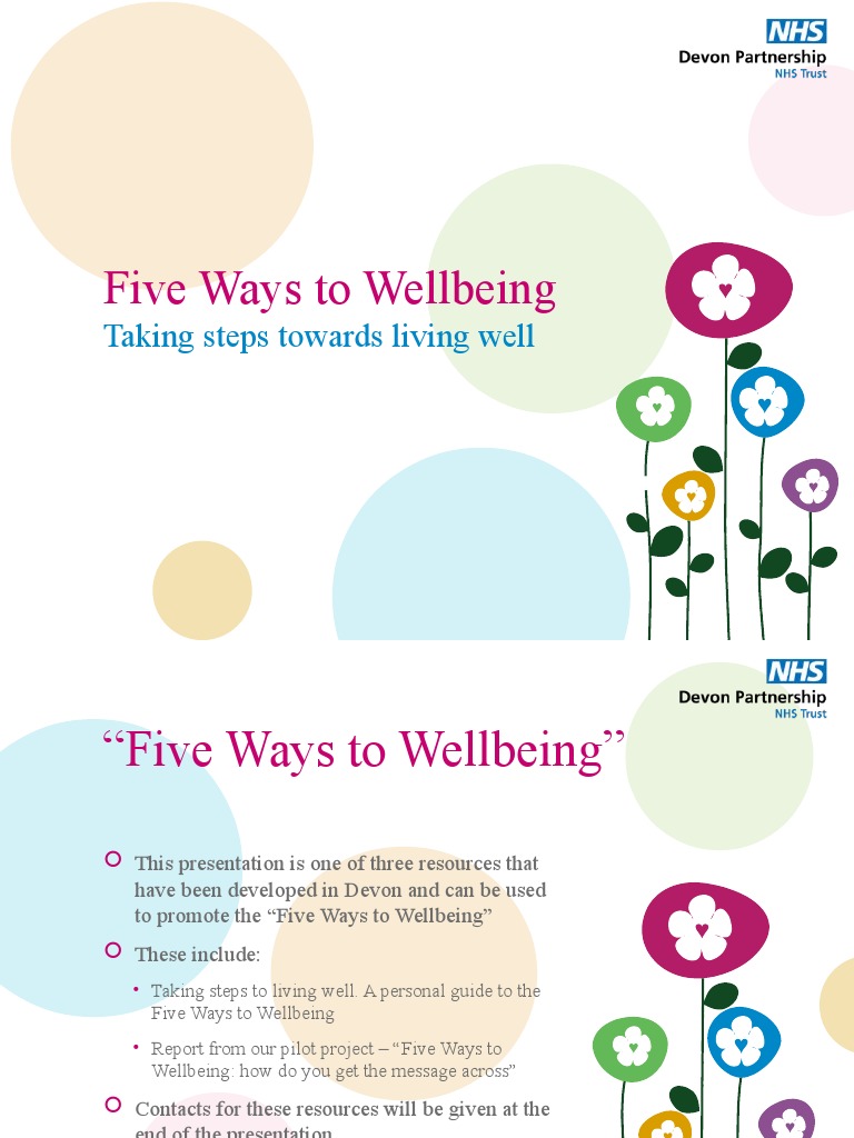 Five Ways To Wellbeing: Taking Steps Towards Living Well | PDF | Well ...