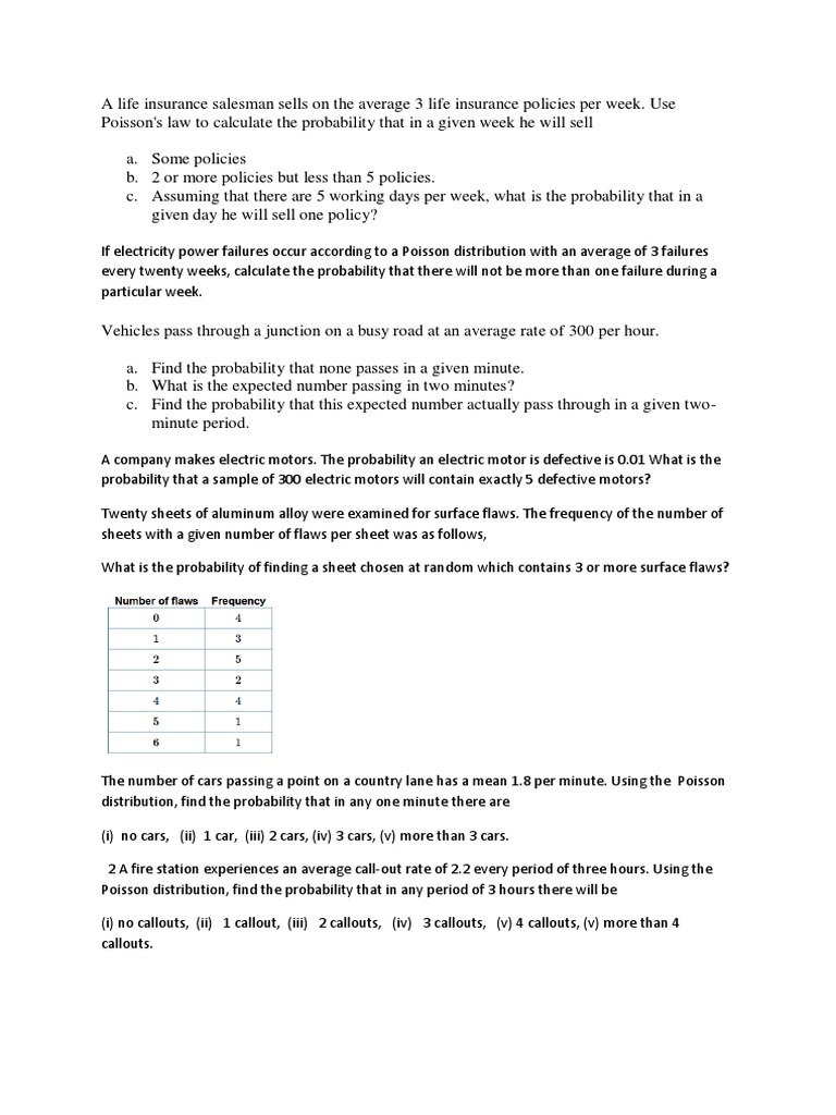 Poisson distribution probability problems | PDF | Poisson Distribution ...