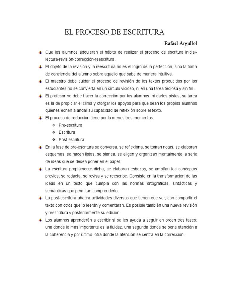 Proceso de Escritura: Fases y Estrategias | PDF | Crecimiento personal ...