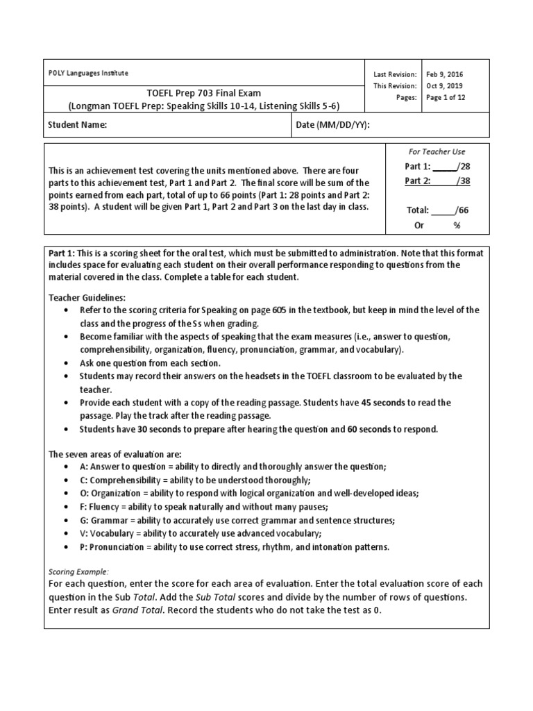 SS LS ONLY Part 1-2 | PDF | Test Of English As A Foreign Language ...