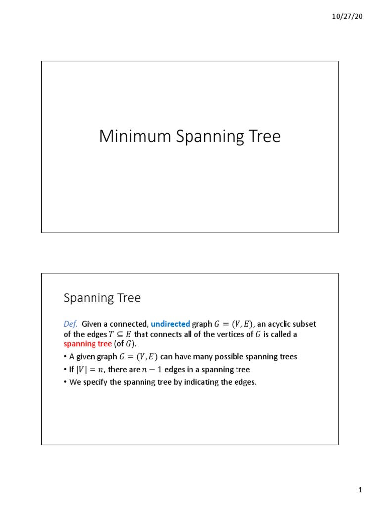 Minimum Spanning Tree | PDF | Computer Programming | Algorithms