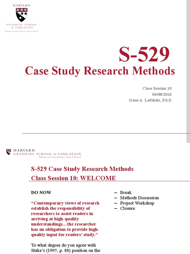 Case Study Research Methods: Class Session 10 04/08/2016 Irene A. Liefshitz, Ed.D | Download ...