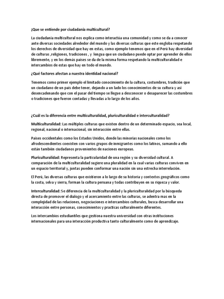 Ciudadanía Multicultural y Diversidad Cultural | PDF