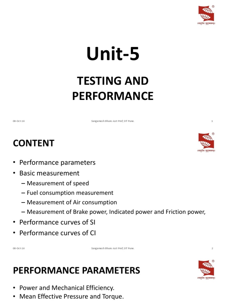 Performance Testing and Measurement of Internal Combustion Engines ...