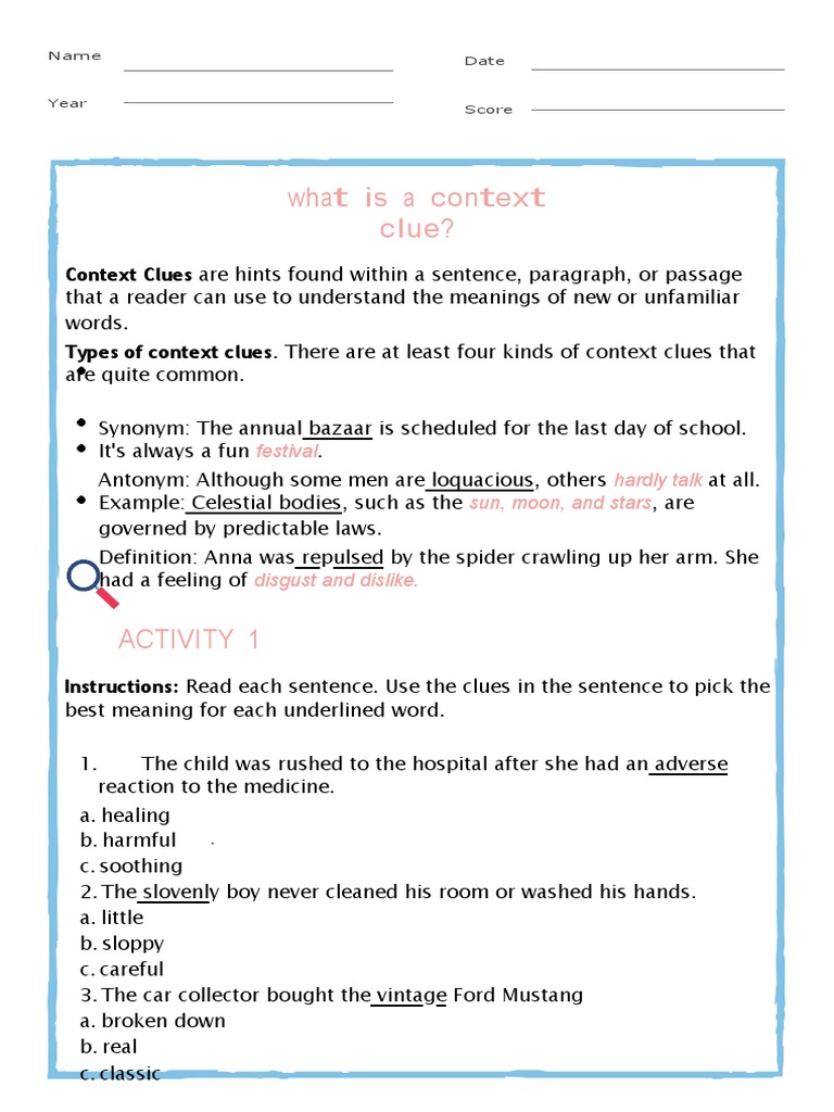 Context Clue | PDF | Poetry