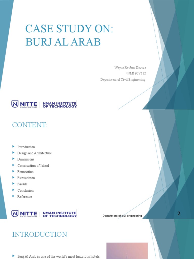 Case Study On: Burj Al Arab: Wayne Reuben Dsouza 4NM18CV112 Department ...