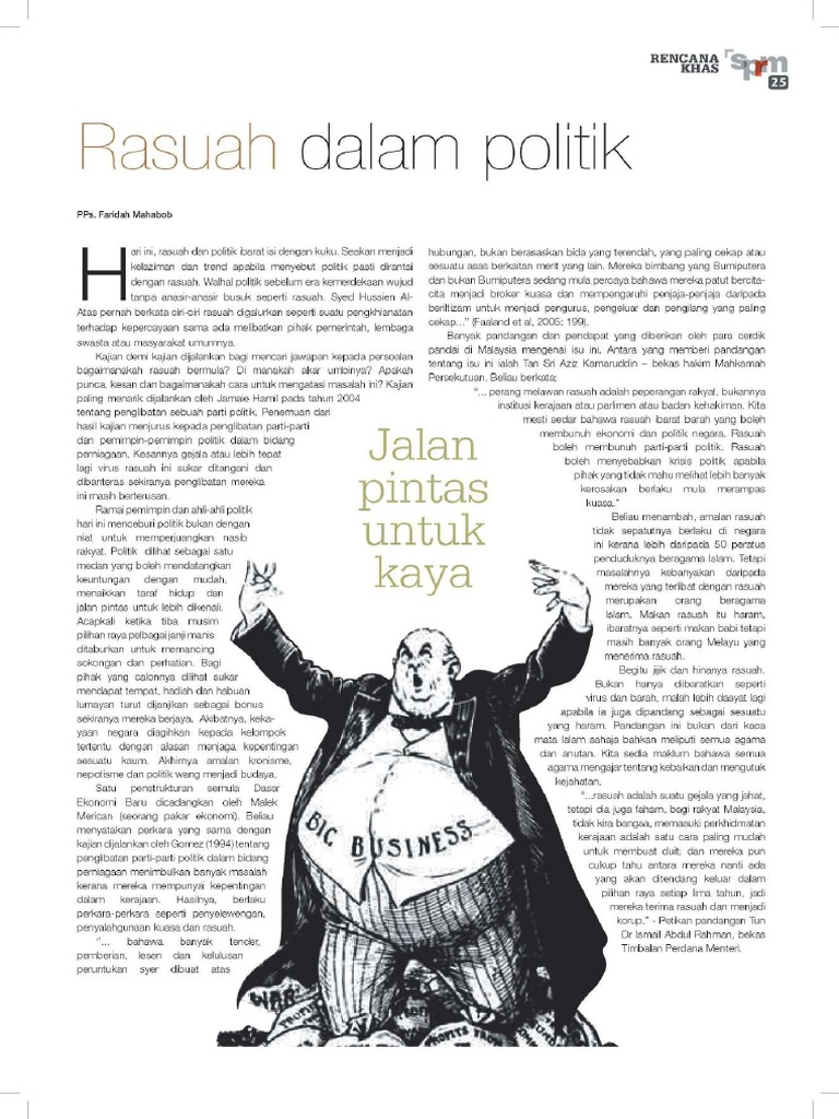 Rasuah Dalam Politik Jurnal My 15112020 | PDF