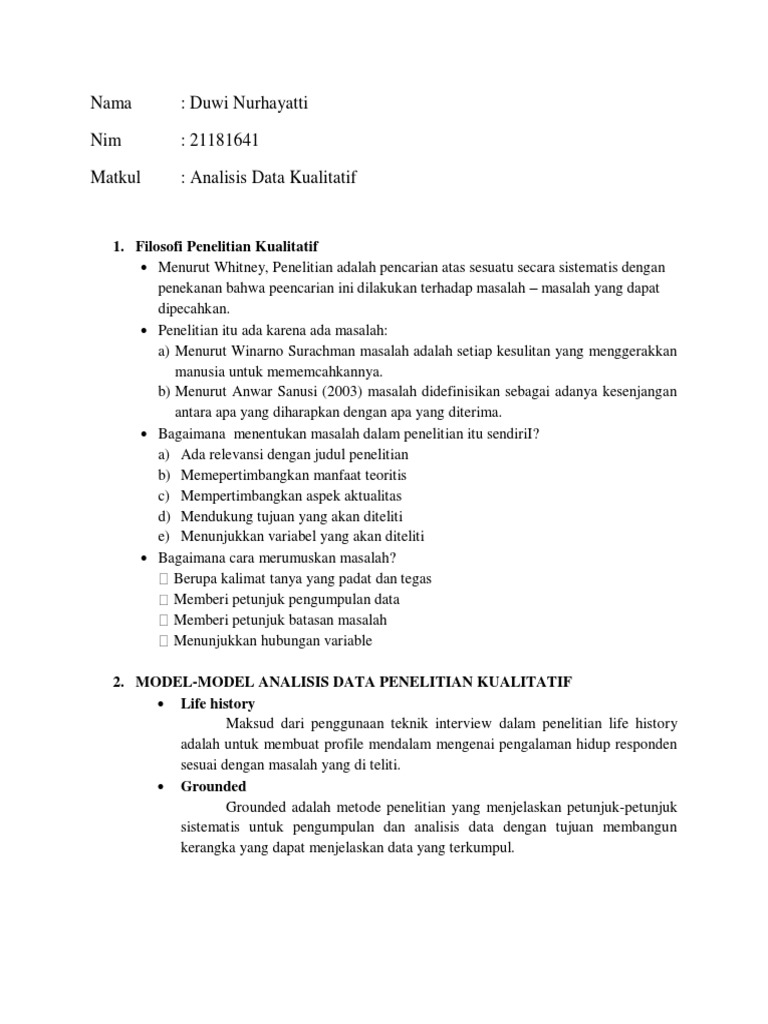 Analisis Data Kualitatif Pdf