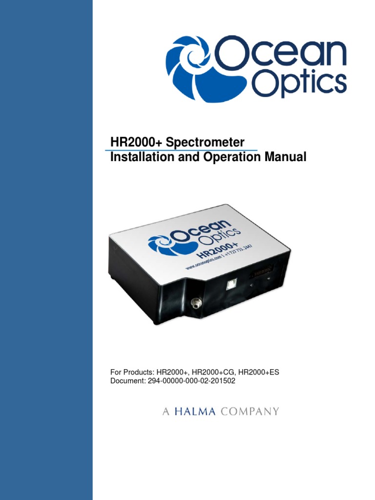 HR2000+ Spectrometer Installation and Operation Manual | PDF | Charge Coupled Device | Usb