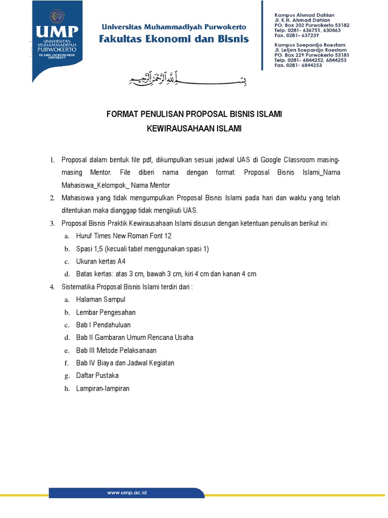 Format Proposal Bisnis Islami | PDF
