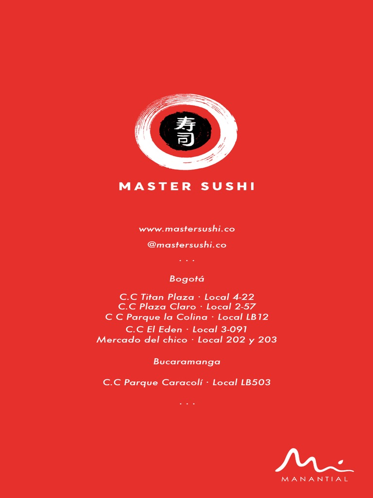 CARTA MASTER SUSHI WEB - Compressed | PDF | Cocina asiática | Comida ...