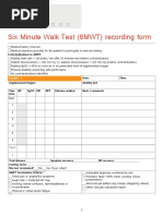6-Minute Walk Test Recording Form | PDF | Heart Rate | Blood Pressure