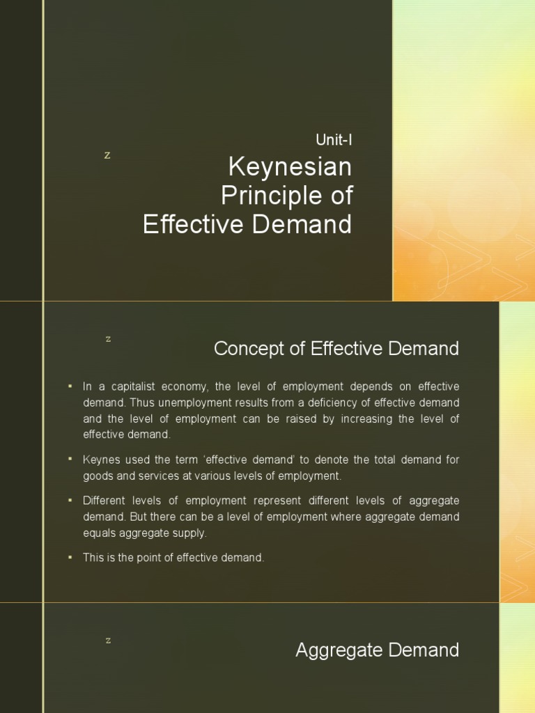 Unit I-Effective Demand | PDF | Consumption (Economics) | Fiscal Multiplier