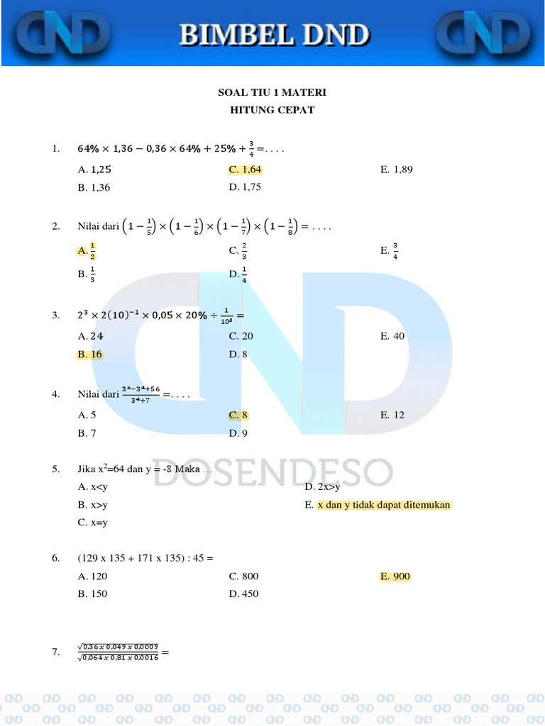 DND Coach Fajar Hitung Cepat | PDF