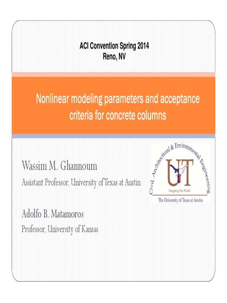 Nonlinear Modeling Parameters and Acceptance Criteria For Concrete Columns | PDF | Deformation ...