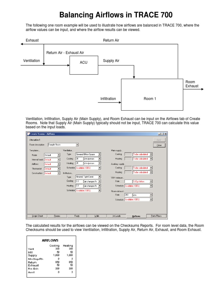 Balancing Airflows in TRACE 700 | Download Free PDF | Ventilation ...