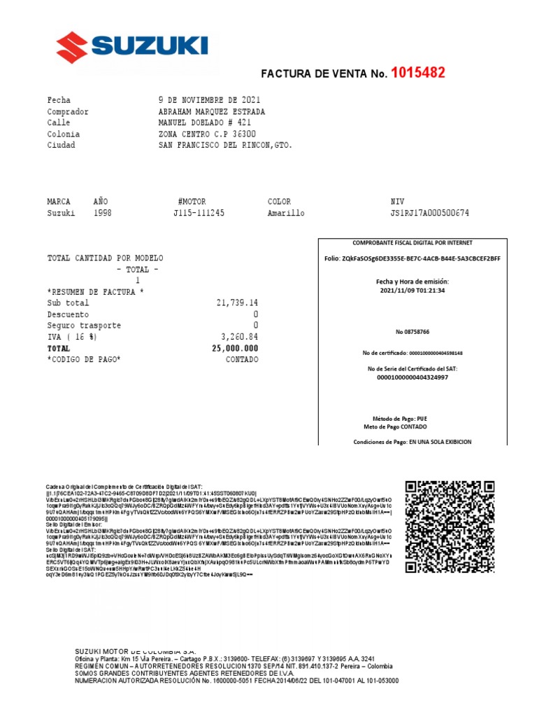 Facturas Suzuki | PDF