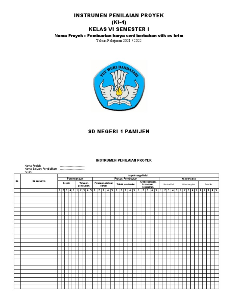 Instrumen Penilaian Proyek Ver 2 | PDF