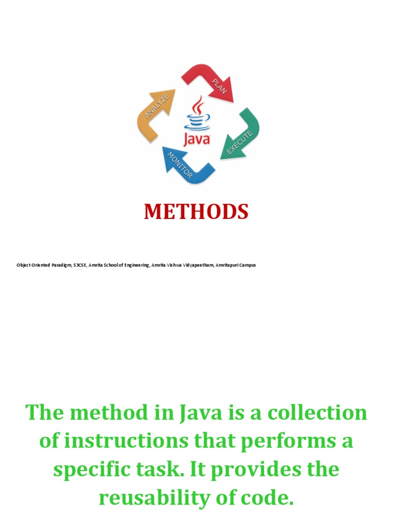 Methods: Object Oriented Paradigm, S3CSE, Amrita School of Engineering ...