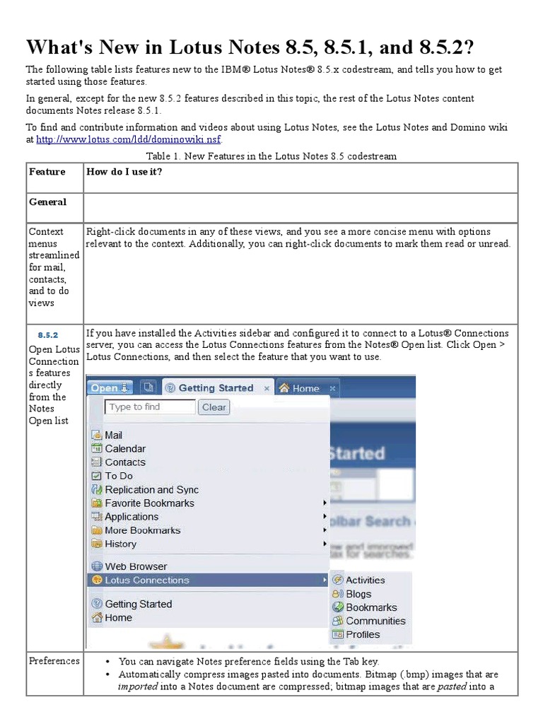 What'S New in Lotus Notes 8.5, 8.5.1, and 8.5.2?: Feature Howdoiuseit ...