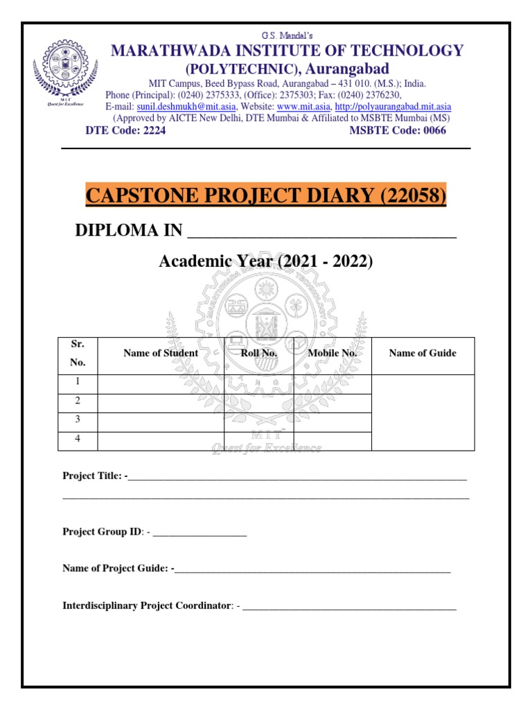 Capstone Project Diary (22058) : DIPLOMA IN - Academic Year (2021 ...