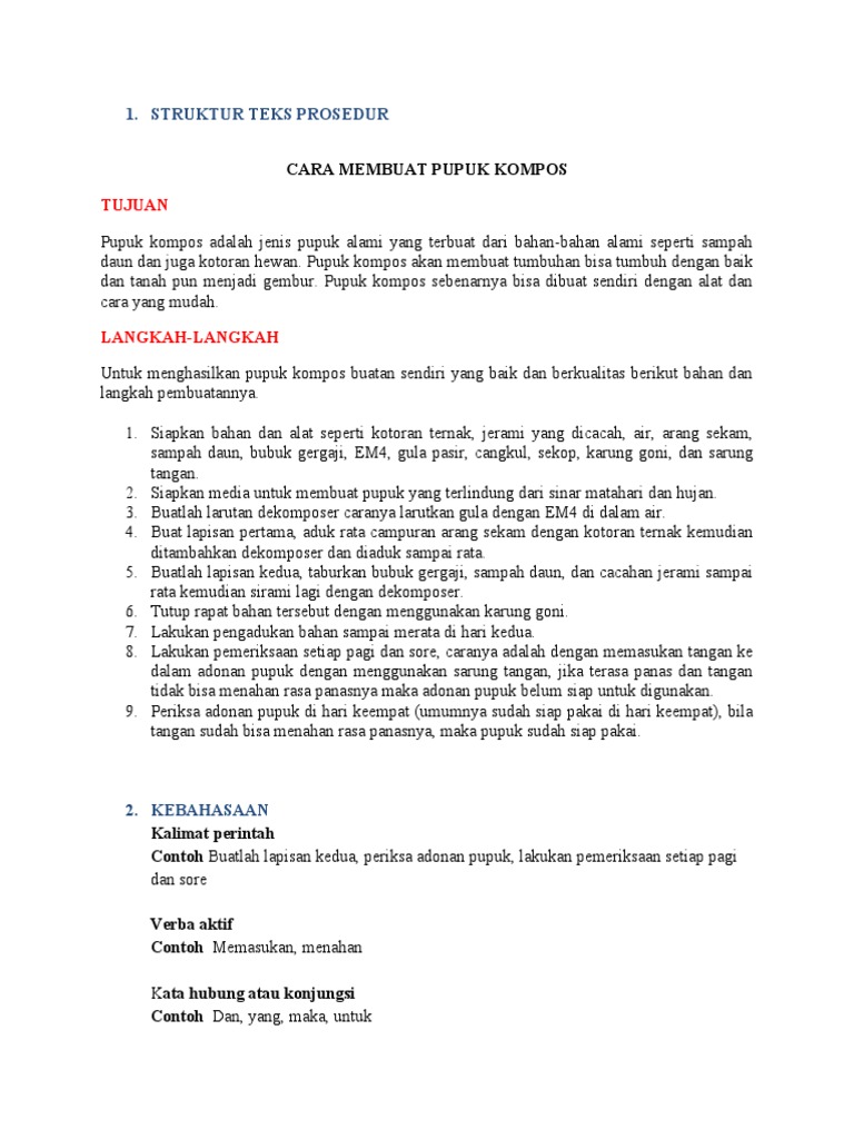 Struktur Teks Prosedur | PDF | Sains & Matematika | Teknologi & Rekayasa
