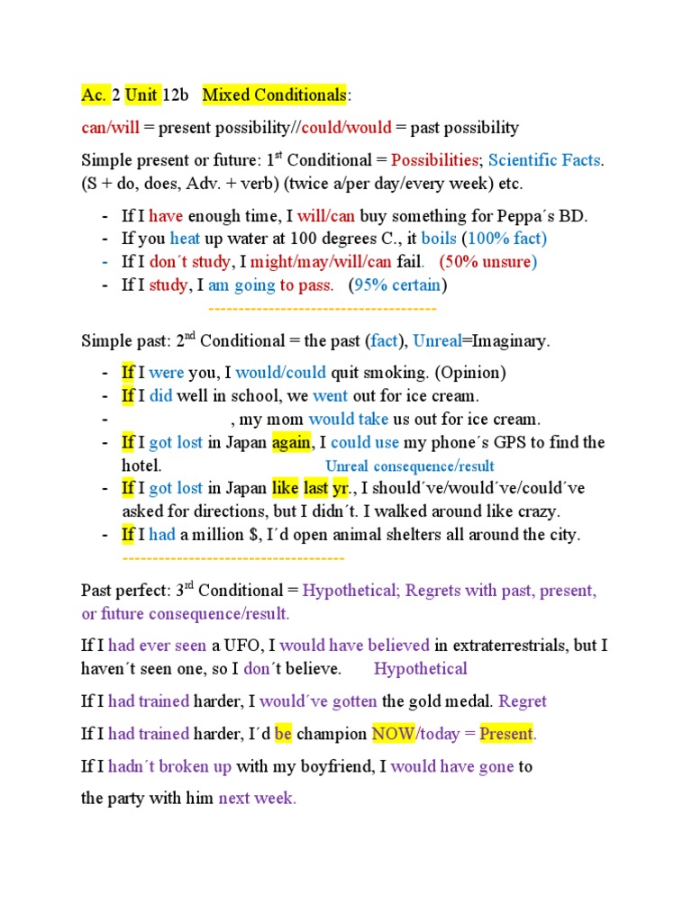 Mixed Conditionals | PDF | Linguistics | Linguistic Morphology