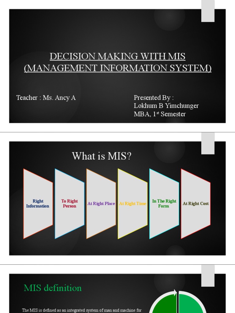 Decision Making With Mis (Management Information System | PDF ...