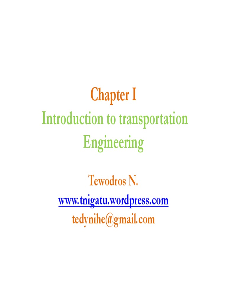 Introduction to Transportation Engineering | PDF | Transport ...