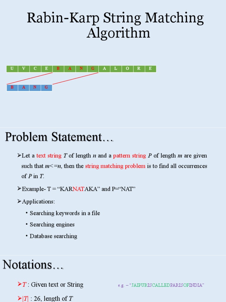 Rabin-Karp String Matching Algorithm | PDF | Theoretical Computer Science | Computer Programming