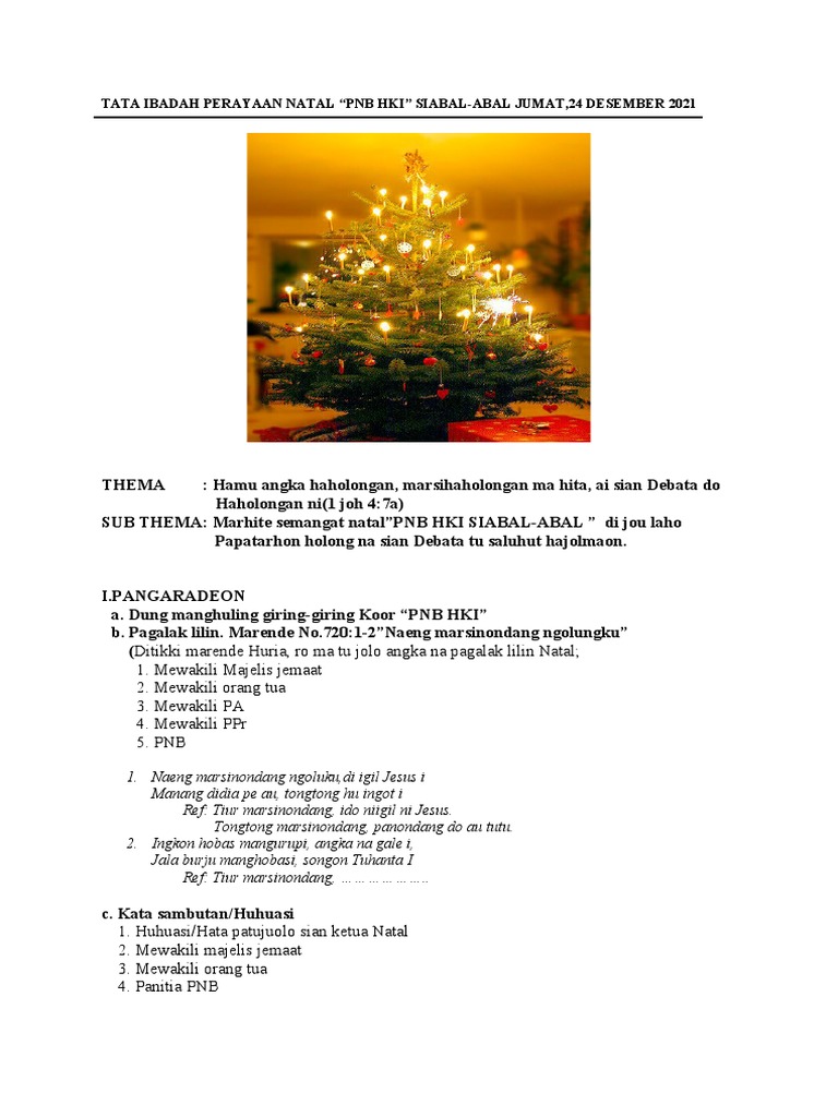 Tata Tertip Perayaan Natal PNB Hki Siabal-Abal Ii | PDF