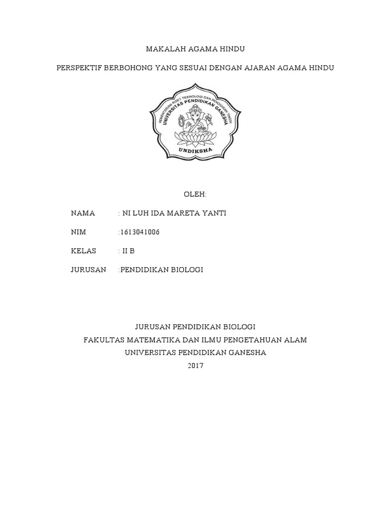 Makalah Agama Hindu Susila | PDF | Ilmu Sosial | Sejarah