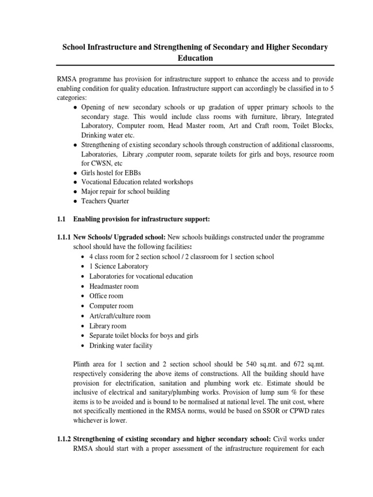School Infrastructure and Strengthening | PDF | Schools | Laboratories